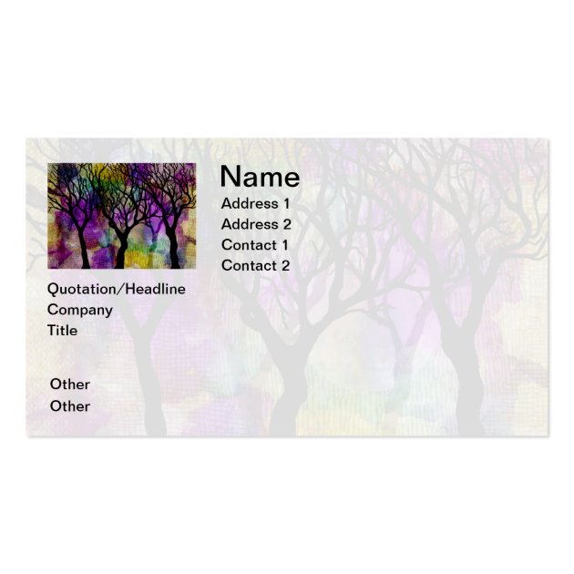 Layers of Trees on Mica Background Business Card