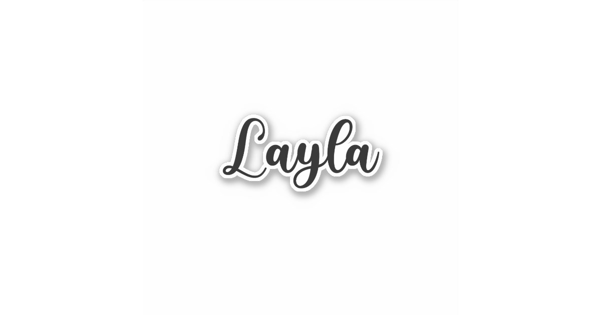 Layla Name - Handwritten Calligraphy Sticker | Zazzle
