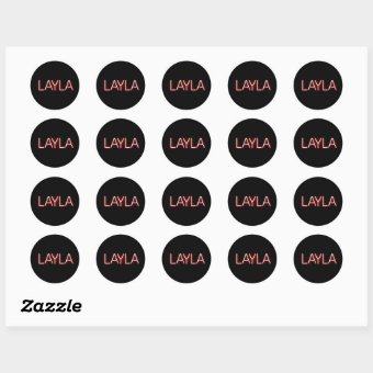 Layla name in glowing neon lights novelty classic round sticker | Zazzle