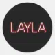 Layla name in glowing neon lights novelty classic round sticker | Zazzle