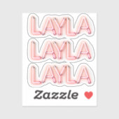 Layla name in glowing neon lights novelty x3 sticker | Zazzle