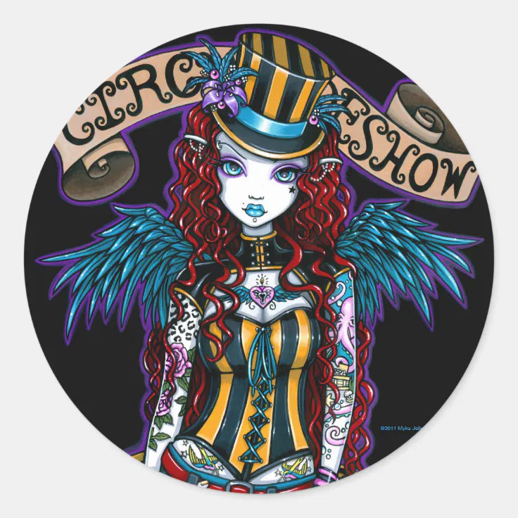 "Layla" Steampunk Circus Tattoo Sideshow Stickers | Zazzle