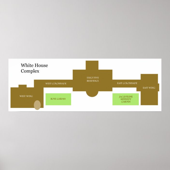 Layout of The White House Complex Diagram Poster | Zazzle.com