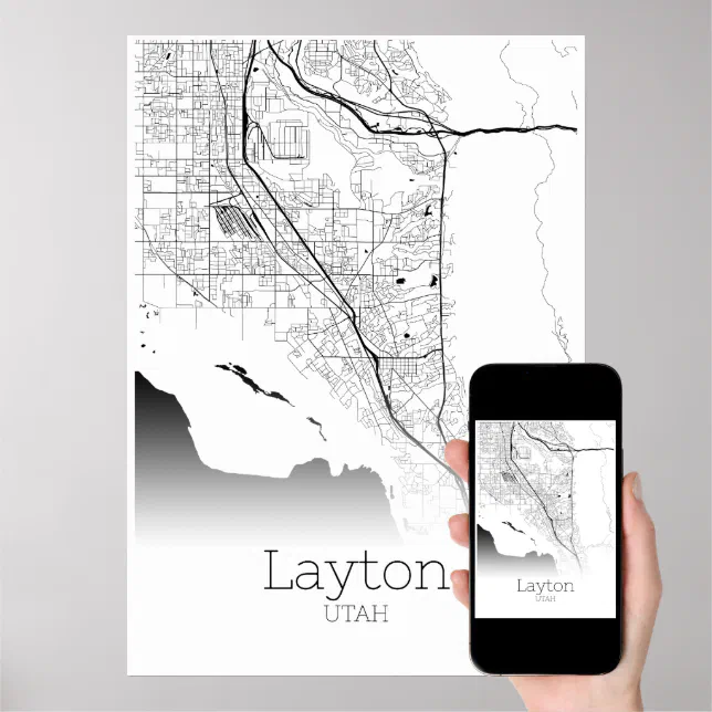 Layton Map - Utah - City Map Poster | Zazzle