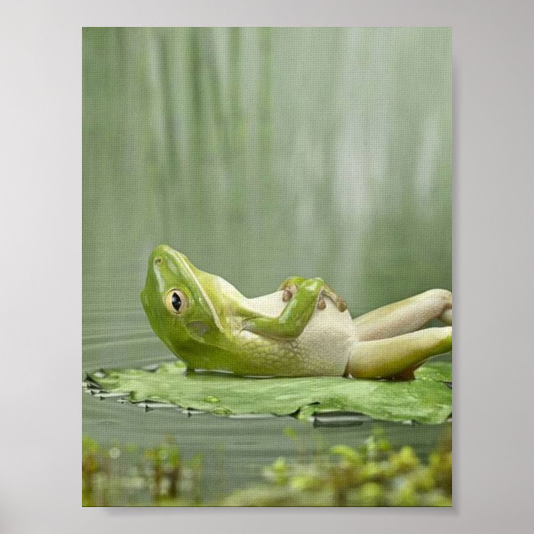 Lazy Frog Poster | Zazzle