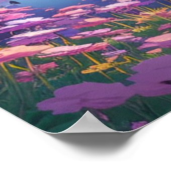 Lazy Purple River, Pink and Purple Flowers Poster | Zazzle