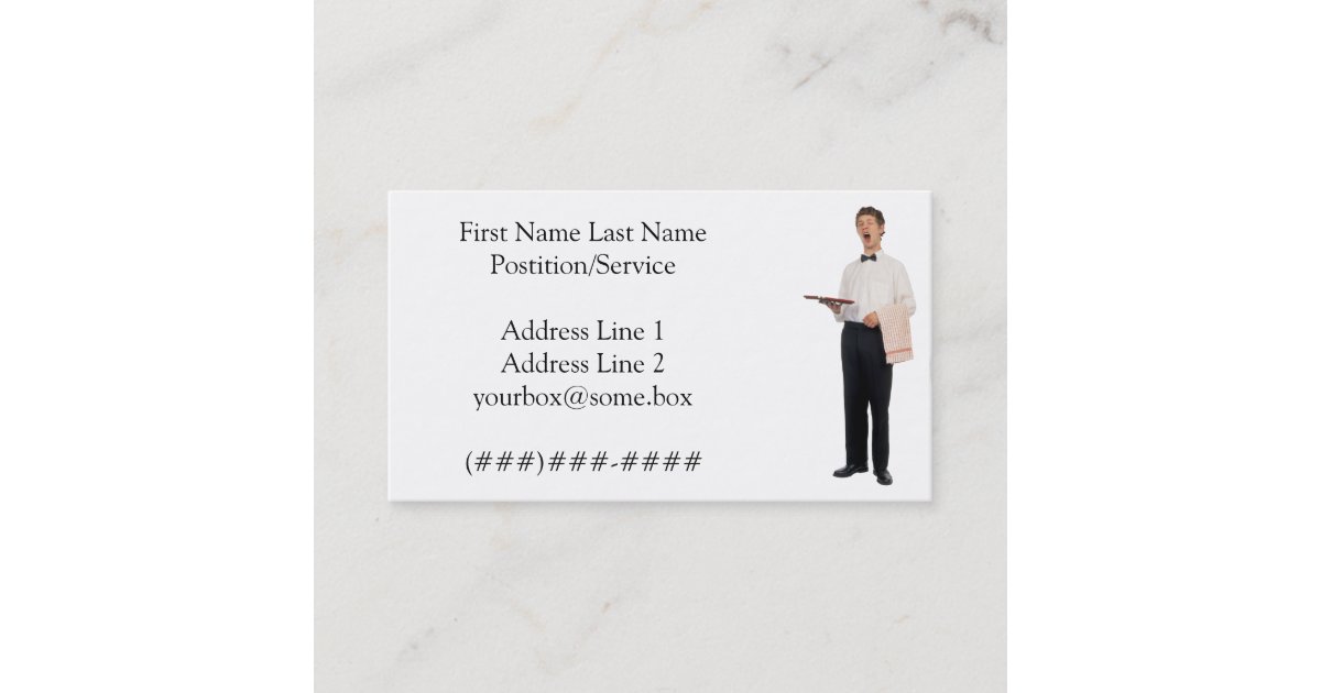 Lazy Waiter Business Card | Zazzle