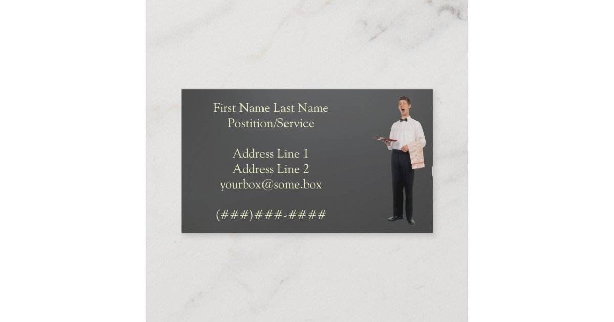 Lazy Waiter Business Card | Zazzle