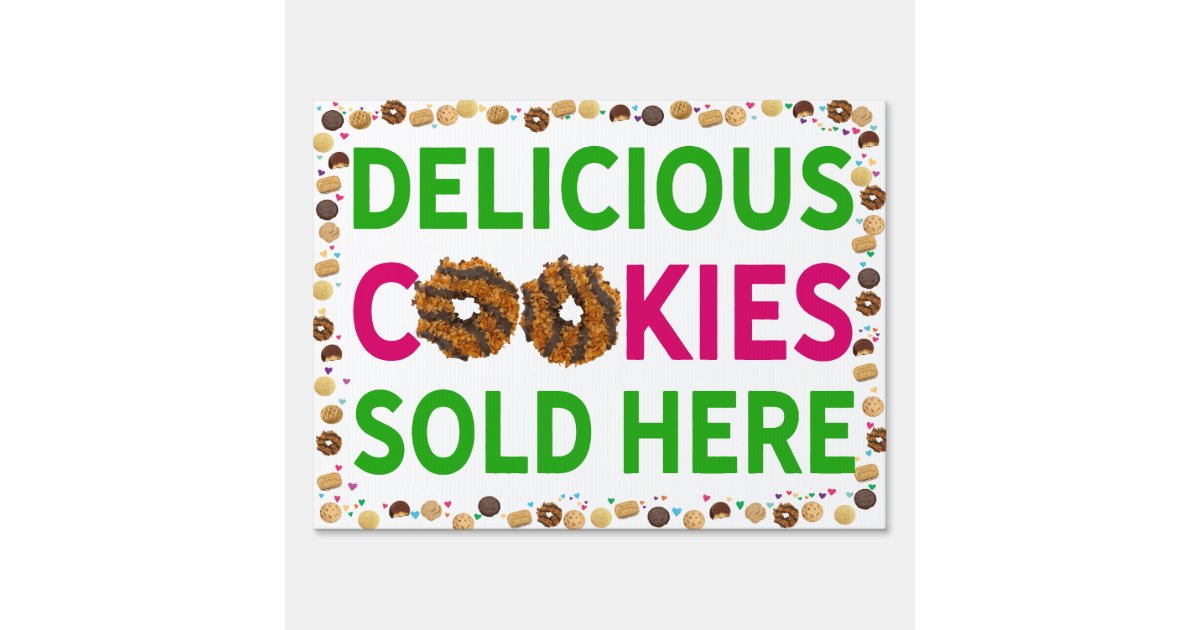 LBB Girl Scout Cookie Lawn Sign, Cookies sold here Sign | Zazzle