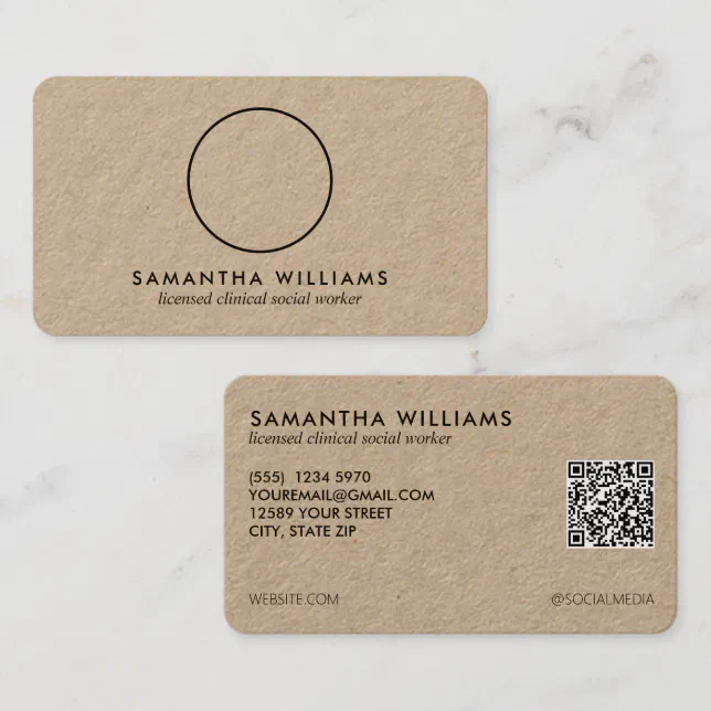 LCSW Social Worker Custom QR Photo Business Card | Zazzle
