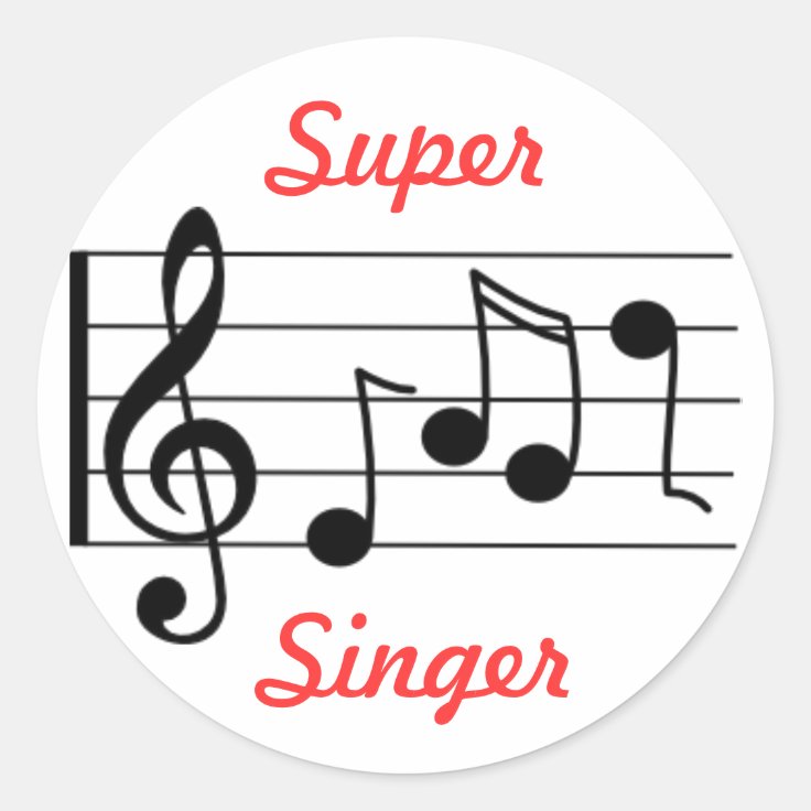 LDS Primary Music Sticker - Super Singer | Zazzle