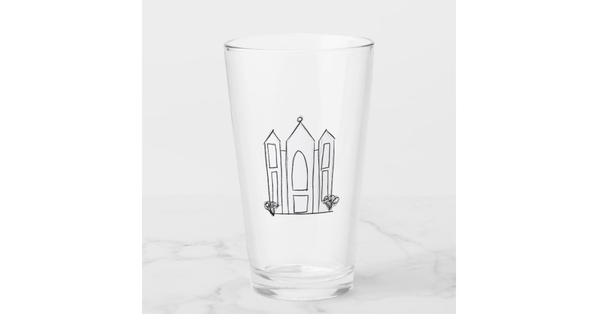 LDS Salt Lake City Temple simple modern mormon Glass | Zazzle