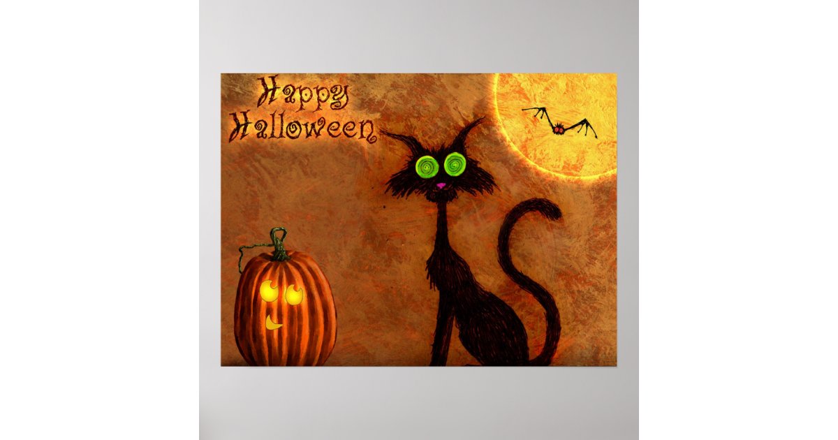 Le chat d'Halloween - Poster | Zazzle