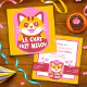 Le Chat Fait Miaou Cute French Orange Tabby Invitation | Zazzle