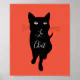 Le Chat French cat quote Black cat feline kitty Poster | Zazzle
