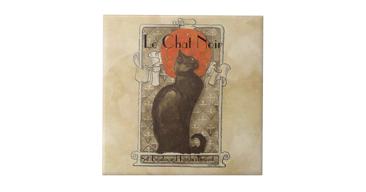 Le Chat Noir Ceramic Tile | Zazzle