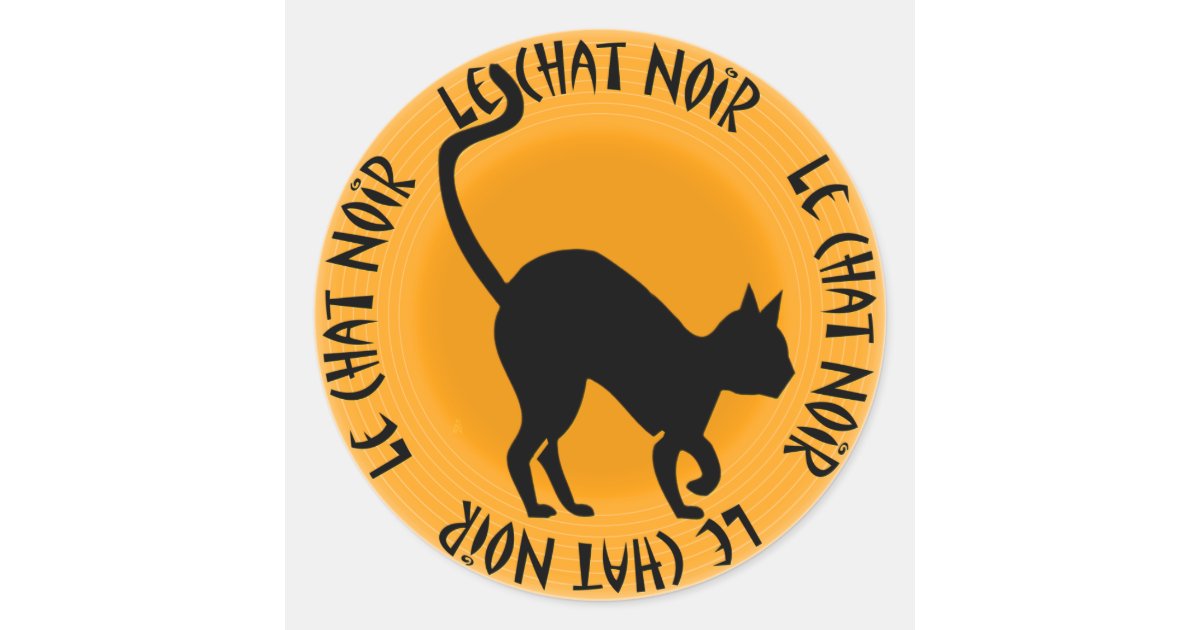 Le Chat Noir (Sheet of Round Stickers) Classic Round Sticker | Zazzle
