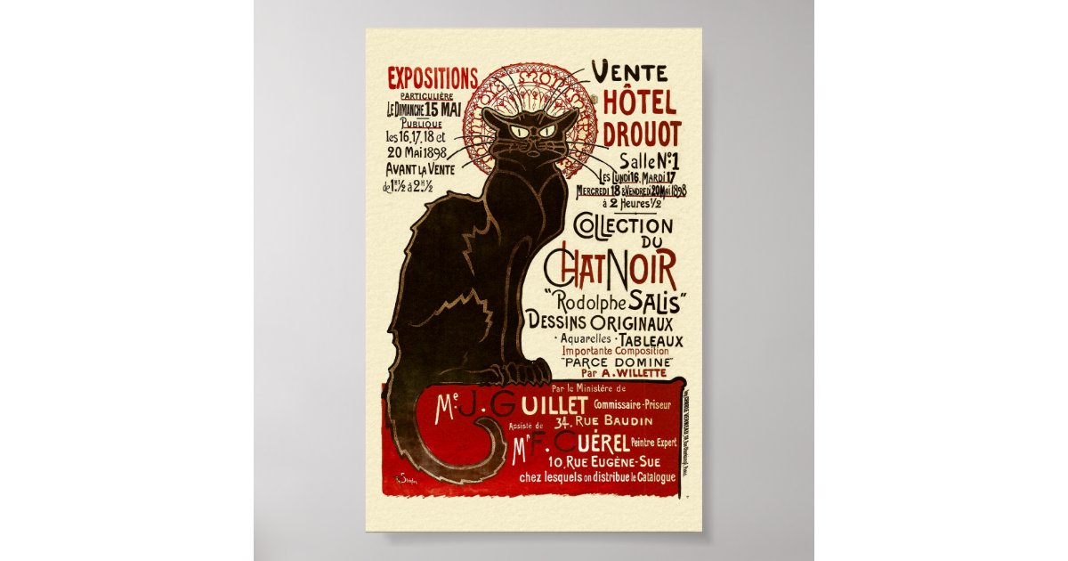 Le Chat Noir, Vente Hôtel Drouot Fine Art Poster | Zazzle