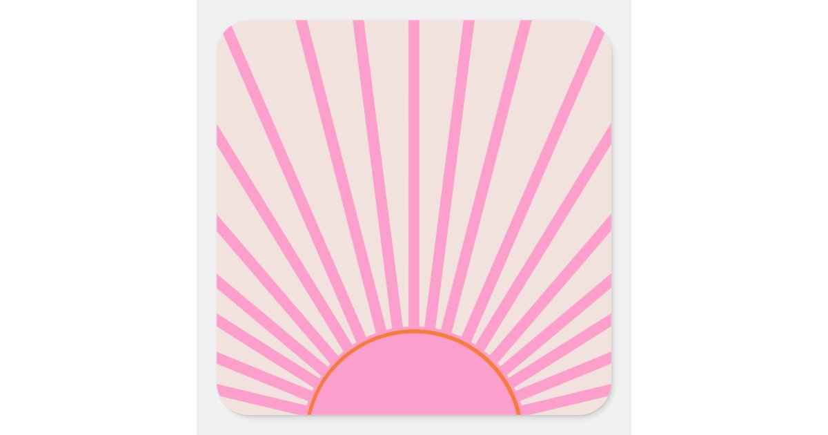 Le Soleil 01 Sun Pink Sunshine Square Sticker | Zazzle
