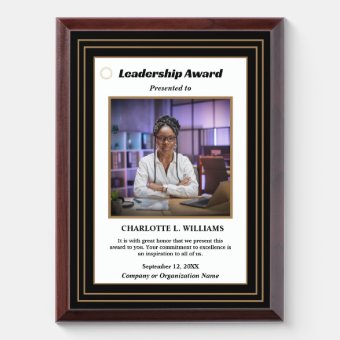 Leader Employee Recognition Leadership Custom Award Plaque | Zazzle