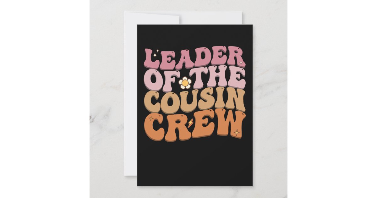 Leader Of The Cousin Crew Groovy Retro Invitation | Zazzle
