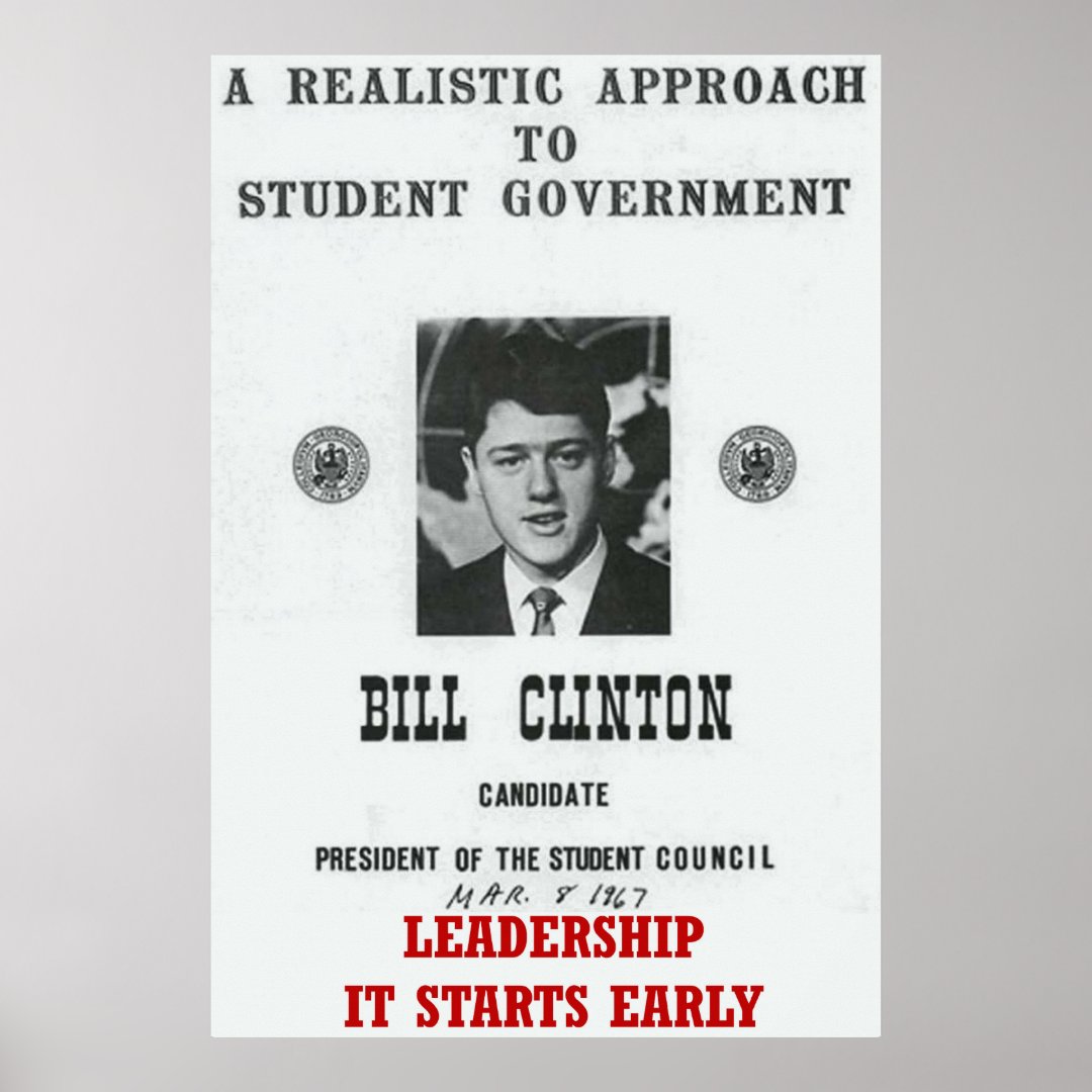 Leadership Bill Clinton at Georgetown University P Poster | Zazzle
