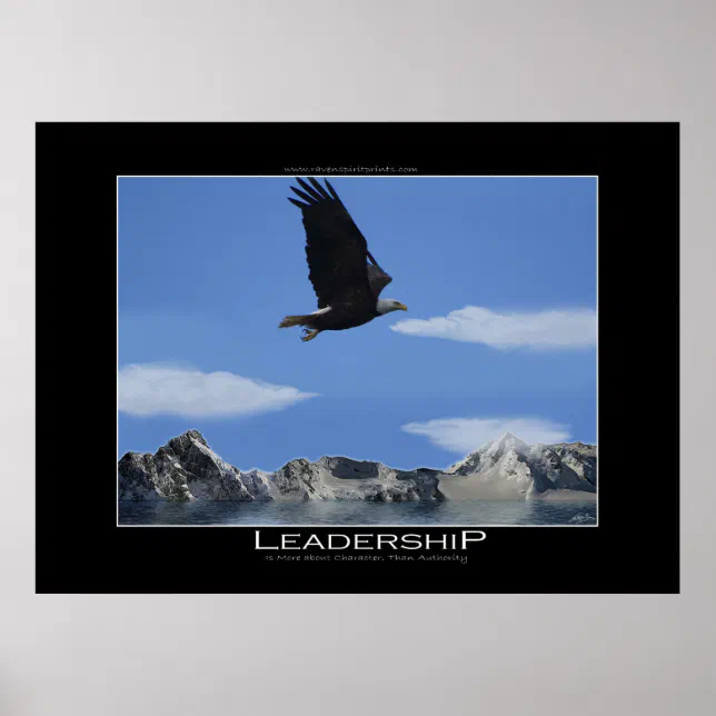 LEADERSHIP Large Bald Eagle Motivational Poster | Zazzle