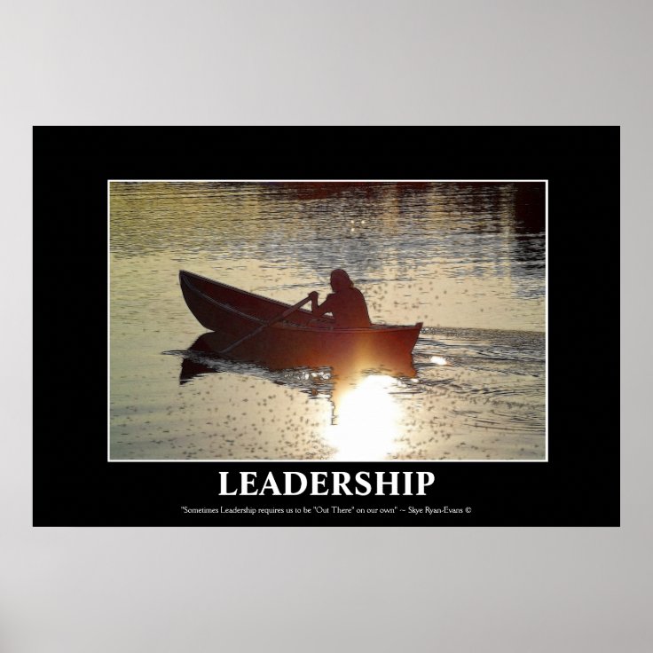 LEADERSHIP Rowing Motivational Art Poster | Zazzle