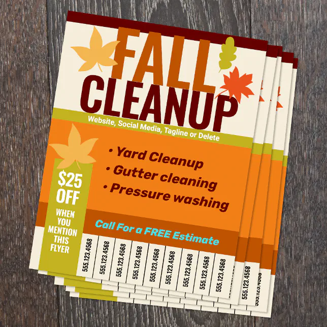 Leaf Blowing, Gutter Cleaning, Pressure Washing Flyer | Zazzle