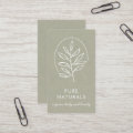 Leaf Logo Modern Botanical Simple Natural Green Business Card | Zazzle