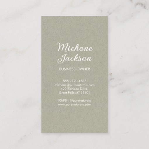 Leaf Logo Modern Botanical Simple Natural Green Business Card | Zazzle