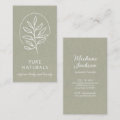 Leaf Logo Modern Botanical Simple Natural Green Business Card | Zazzle