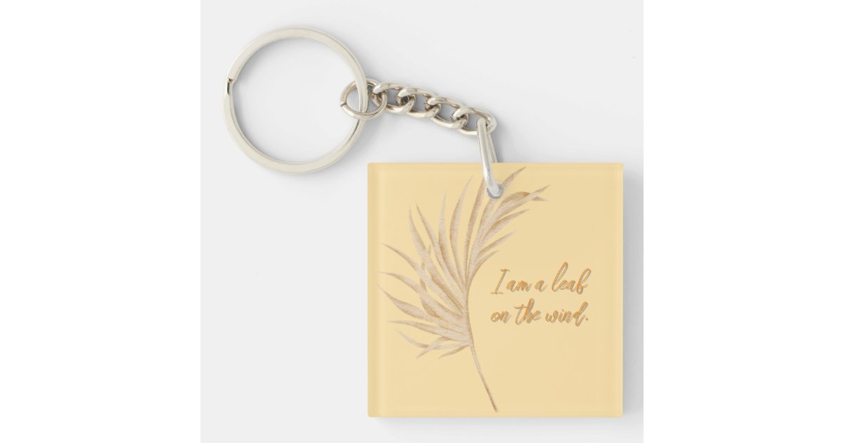leaf on the wind keychain | Zazzle