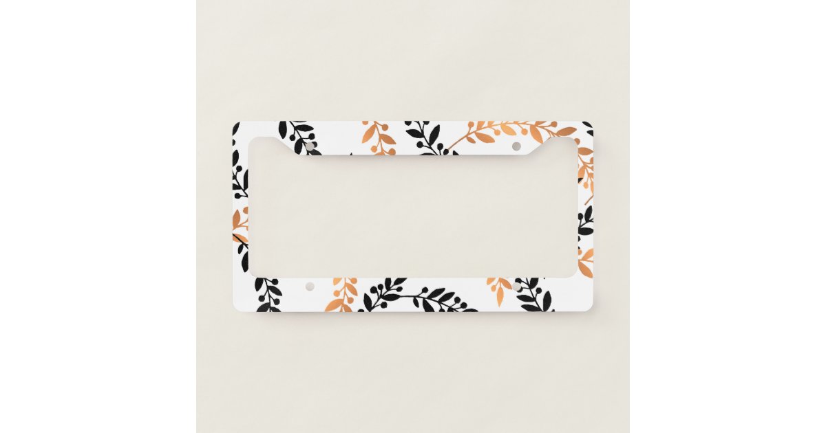 Leaf Pattern License Plate Frame | Zazzle