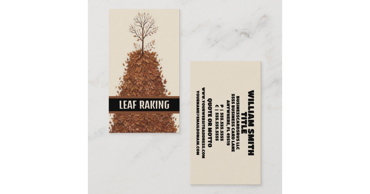 Leaf Raking Business Card | Zazzle