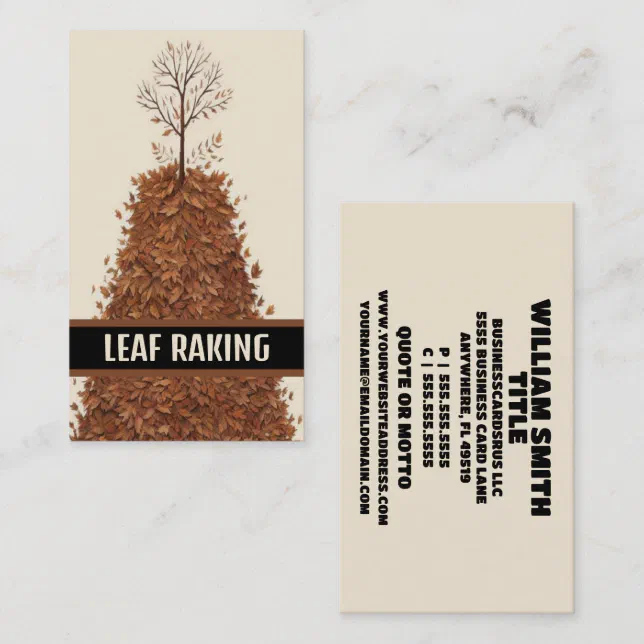 Leaf Raking Business Card | Zazzle