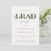 Leafy Fern Succulent Fauna Photo Graduation Invite | Zazzle