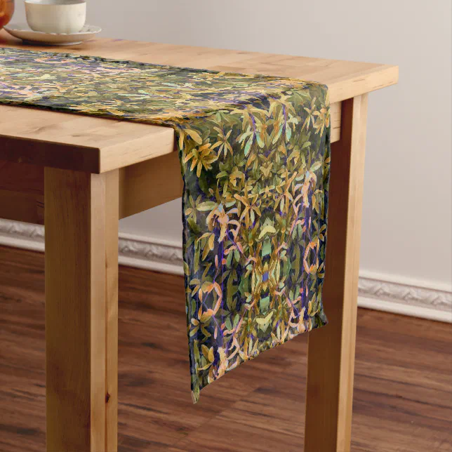 Leafy Tapestry Short Table Runner | Zazzle