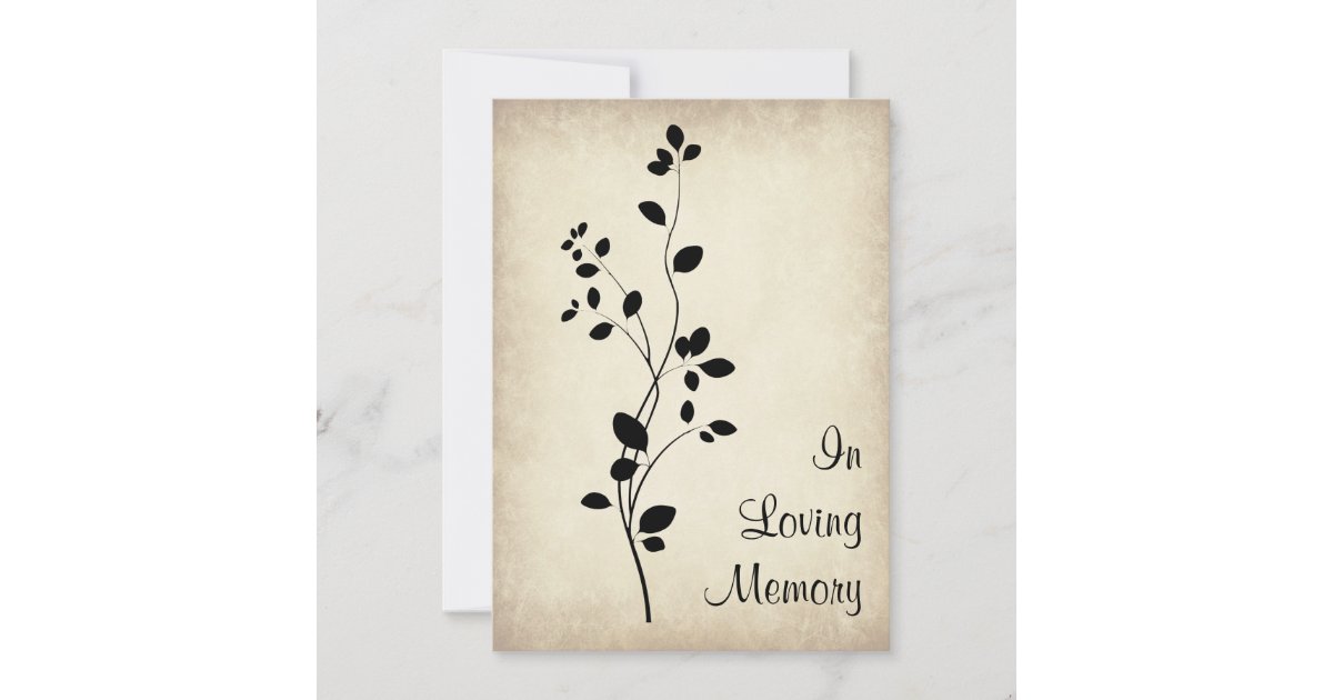 Leafy Vine Design Funeral Memorial Announcement | Zazzle