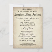 Leafy Vine Design Funeral Memorial Announcement | Zazzle