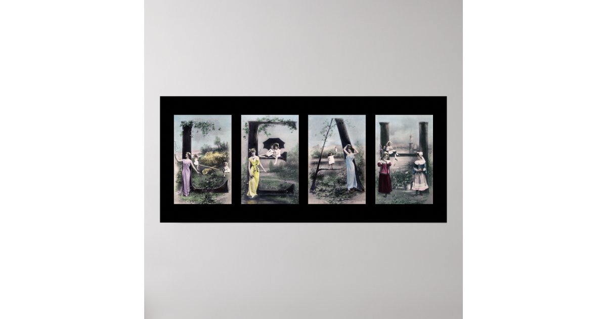 LEAH Alphabet Letter Name Art Poster | Zazzle