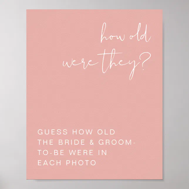 LEAH Vibrant Pastel Pink How Old Were They Sign | Zazzle