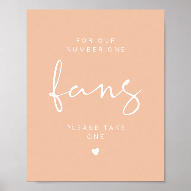 LEAH Vibrant Pastel Please Take a Fan Wedding Sign | Zazzle