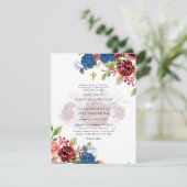 LeahG Burgundy Blue Floral Sacrament of Marriage Invitation | Zazzle