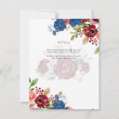 LeahG Burgundy Blue Floral Sacrament of Marriage Invitation | Zazzle