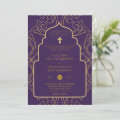 LeahG Elegant Purple Gold Catholic Wedding Invitation | Zazzle
