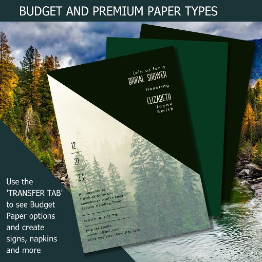 LeahG Forest Pine Winter Trees Bridal Shower Invitation | Zazzle