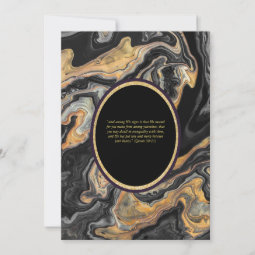LeahG Islamic Wedding Black Gold Marble Nikah Invitation | Zazzle