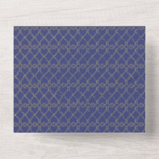 LeahG Navy Blue Gold Islamic Muslim Wedding Nikah All In One Invitation ...