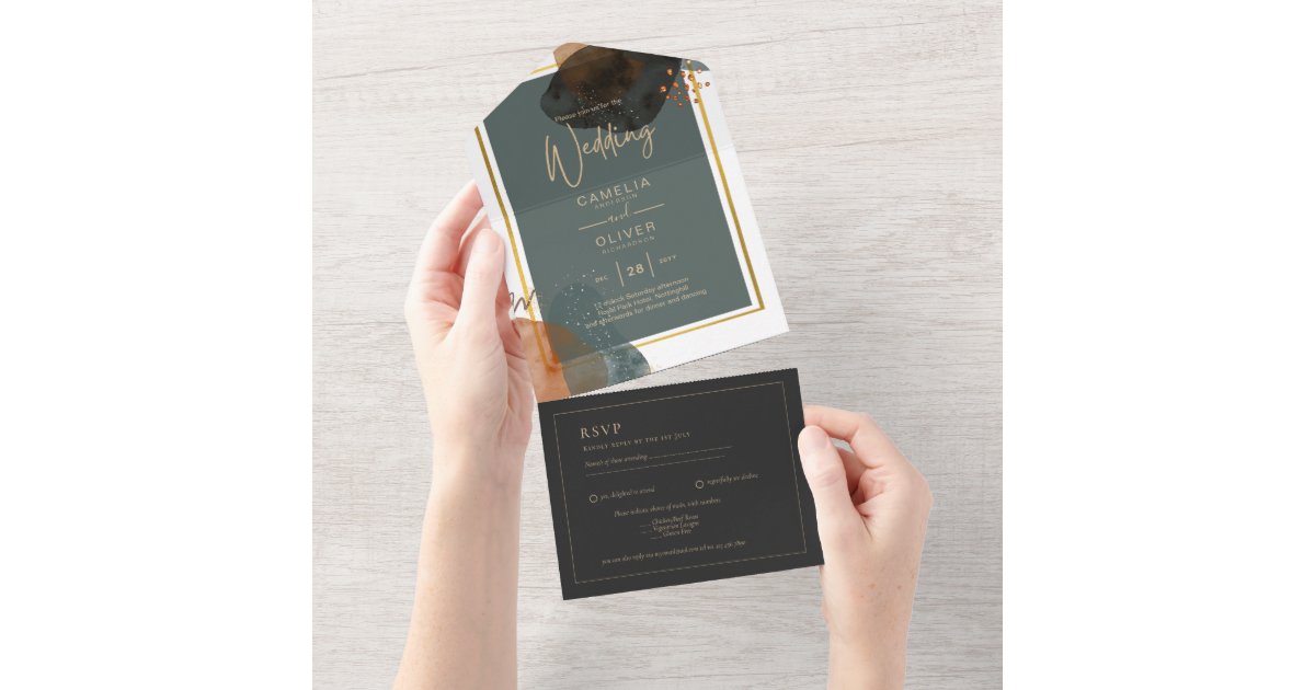 Leahg TEAL EARTH TONES WEDDING INVITE QR Code | Zazzle